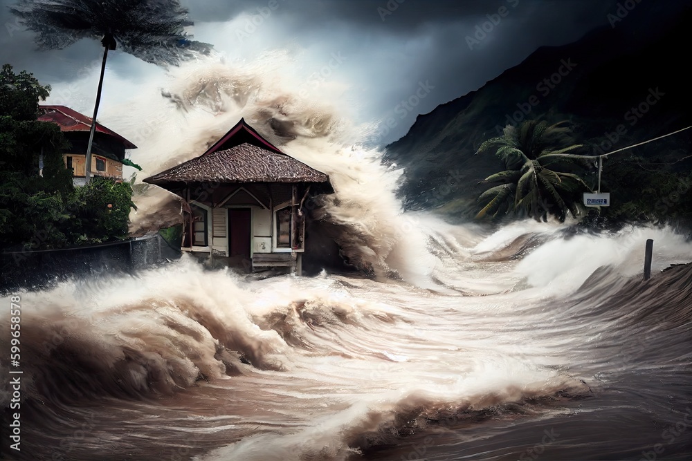 tropical cyclone with intense rainfall, causing flash floods and ...