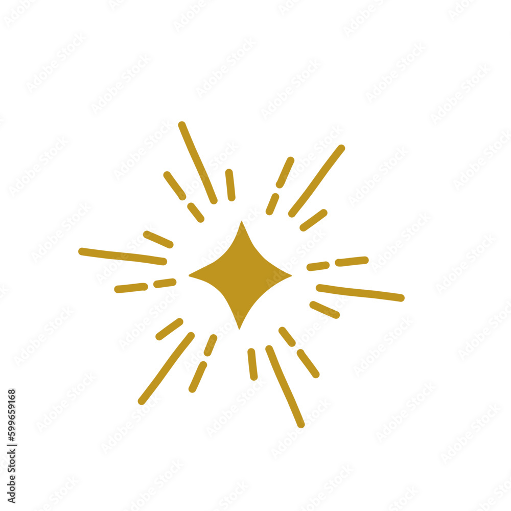 Star line art icon. Four pointed star vector for logo, social media ...