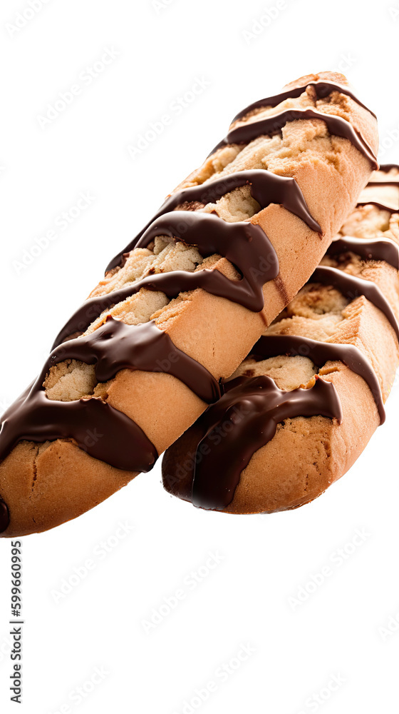 isolated, Biscottis chocolate dipped and drizzled, Food-themed ...