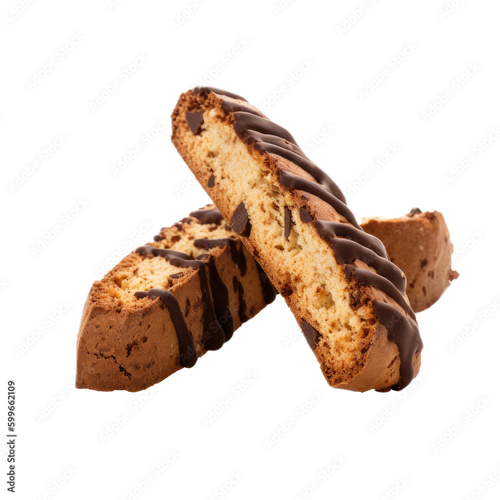 isolated, Biscottis chocolate dipped and drizzled, Food-themed ...