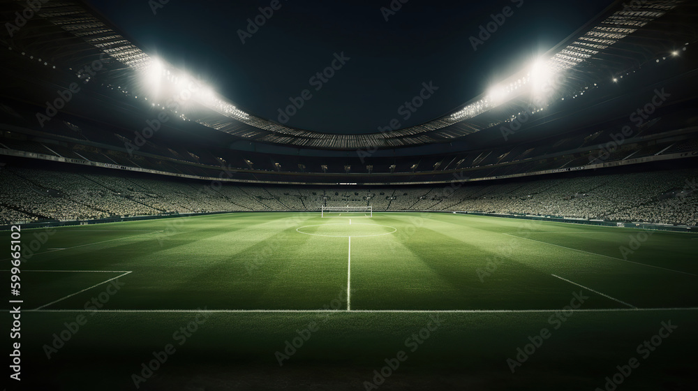 Football stadium with good grass, center position, and good lighting ...