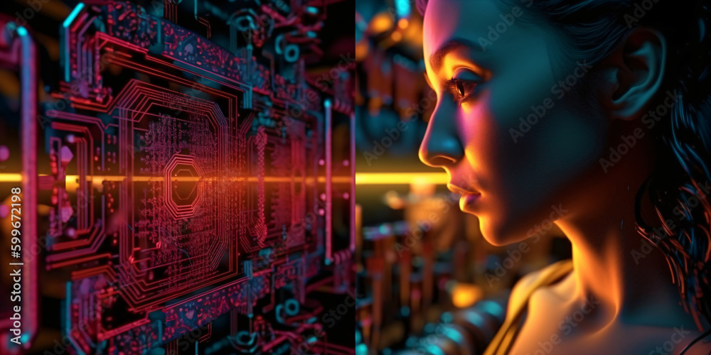 science fiction supercomputer design, futuristic high-tech cpu ...