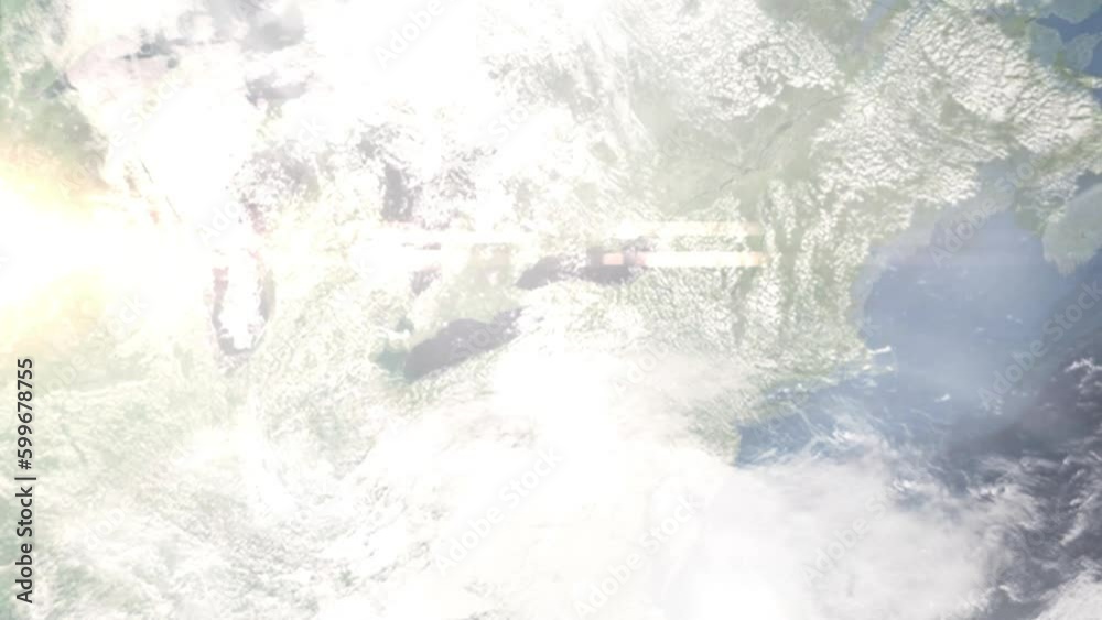 Vidéo Stock Earth zoom in from outer space to city. Zooming on ...