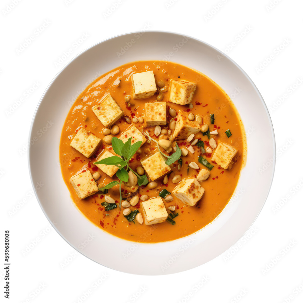 Shahi Paneer Indian Dish On White Plate. Isolated On A Transparent ...