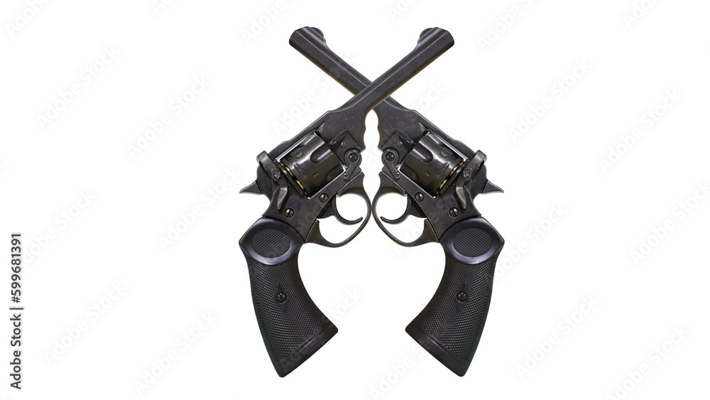 crossed revolvers on transparent background Stock Photo | Adobe Stock