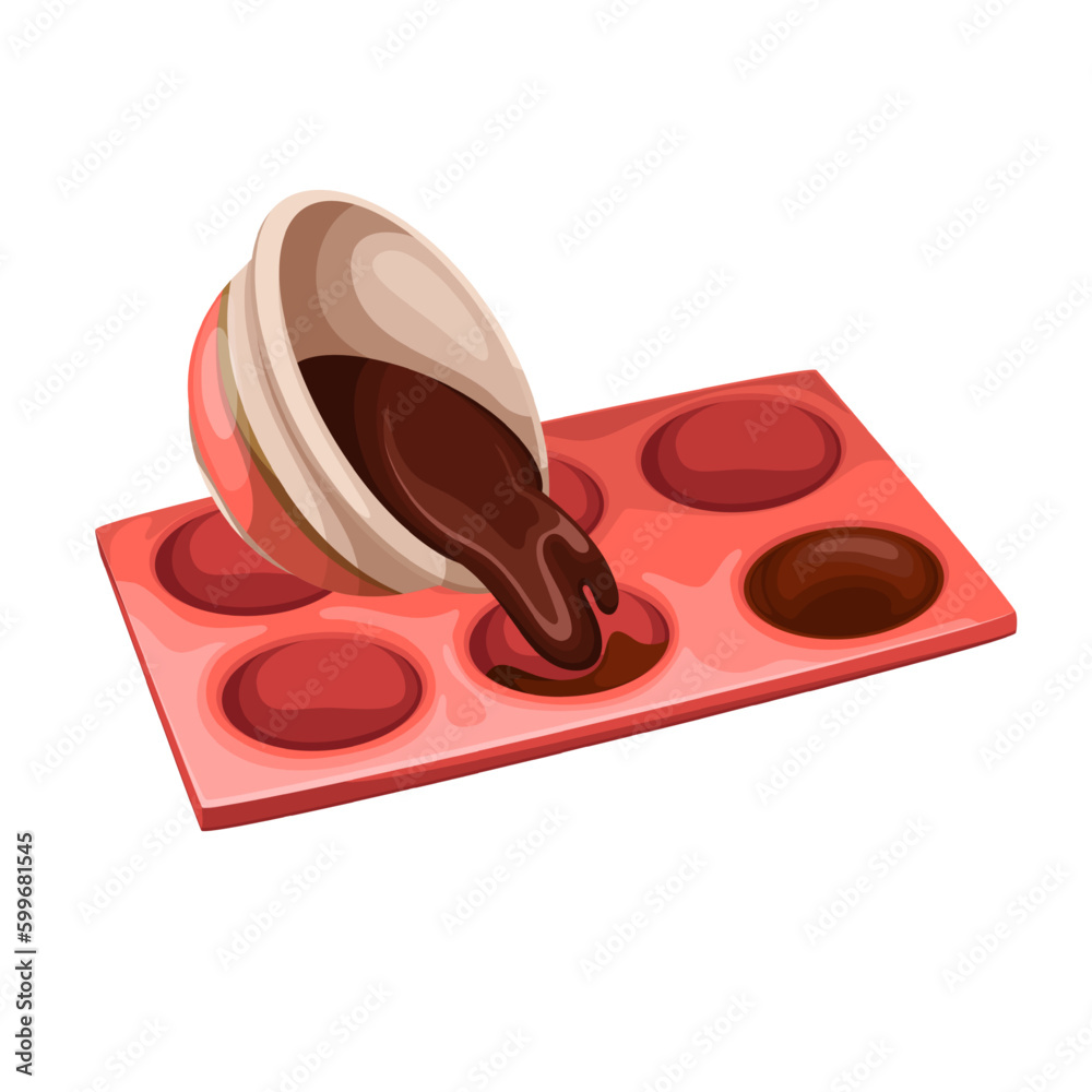Chocolate bombs cooking in mold vector illustration. Cartoon isolated ...