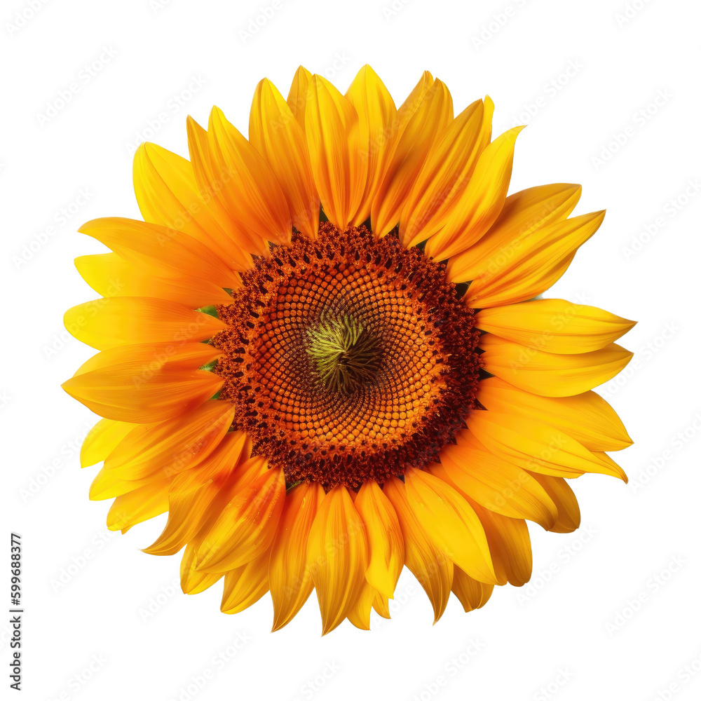 isolated Giant Sunflowers, with leaves and stock, Garden-themed ...