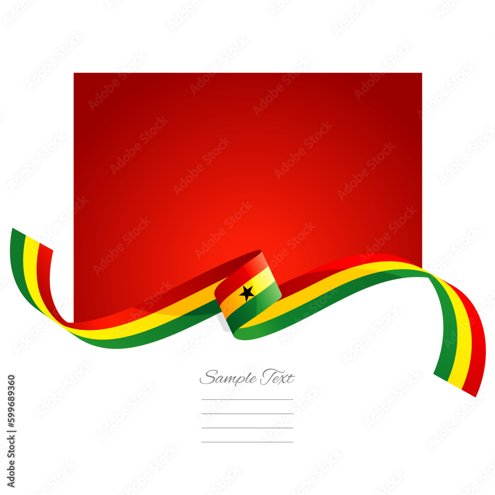 Ghana flag vector. World flags and ribbons. Ghanaian flag ribbon on ...