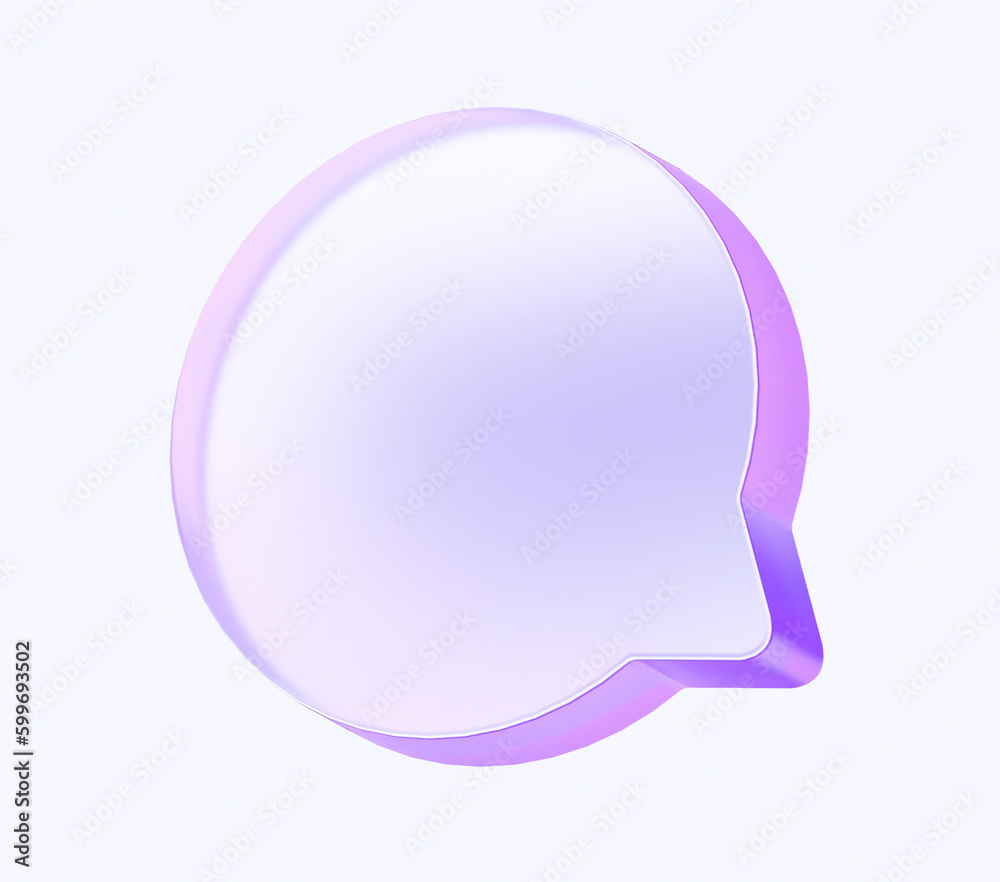 message bubble icon with colorful gradient. 3d rendering illustration ...