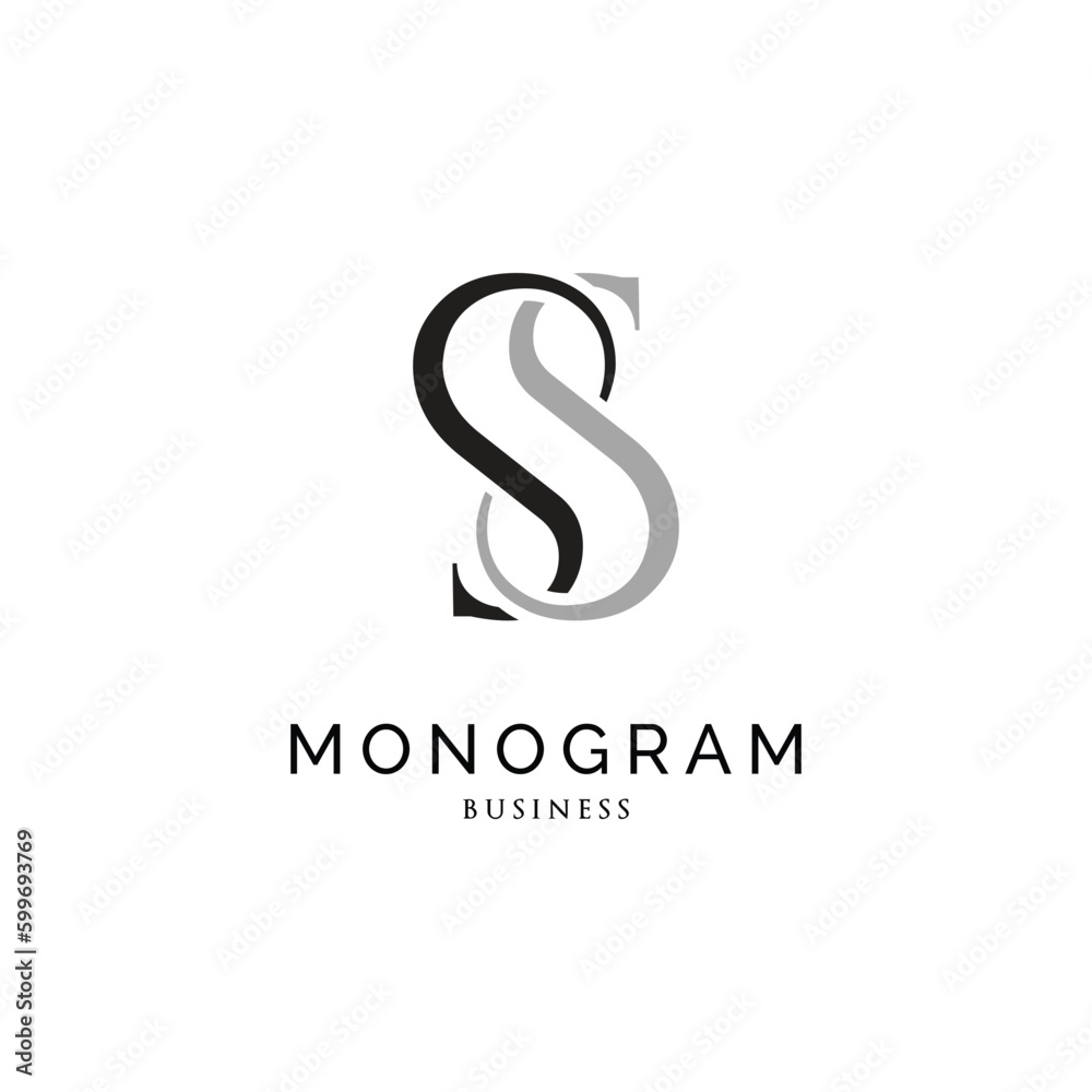 Initial Letter SS Monogram Icon Logo Design Template Stock Vector ...