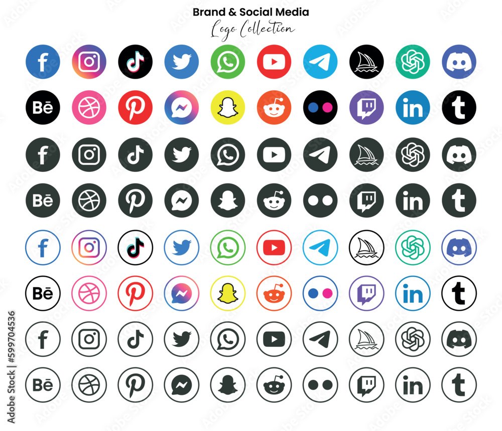 Popular Social Network Symbols Social Media Logo Icons Collection