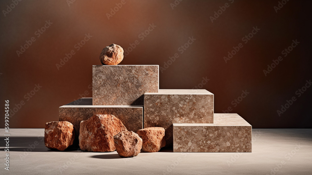 Natural Sand Stone Step Up Podium, Mars or Martian Aesthetic, Multi ...