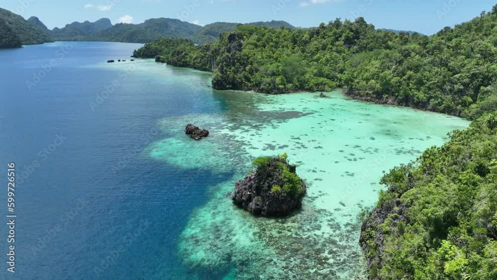 Healthy fringing coral reefs grow around the dramatic limestone islands ...