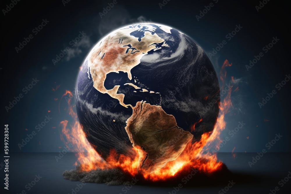 Planet earth in danger climate change concept created with generative ...