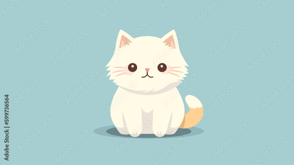 Cute cat vector illustration with a flat cartoon design. Stock Vector ...