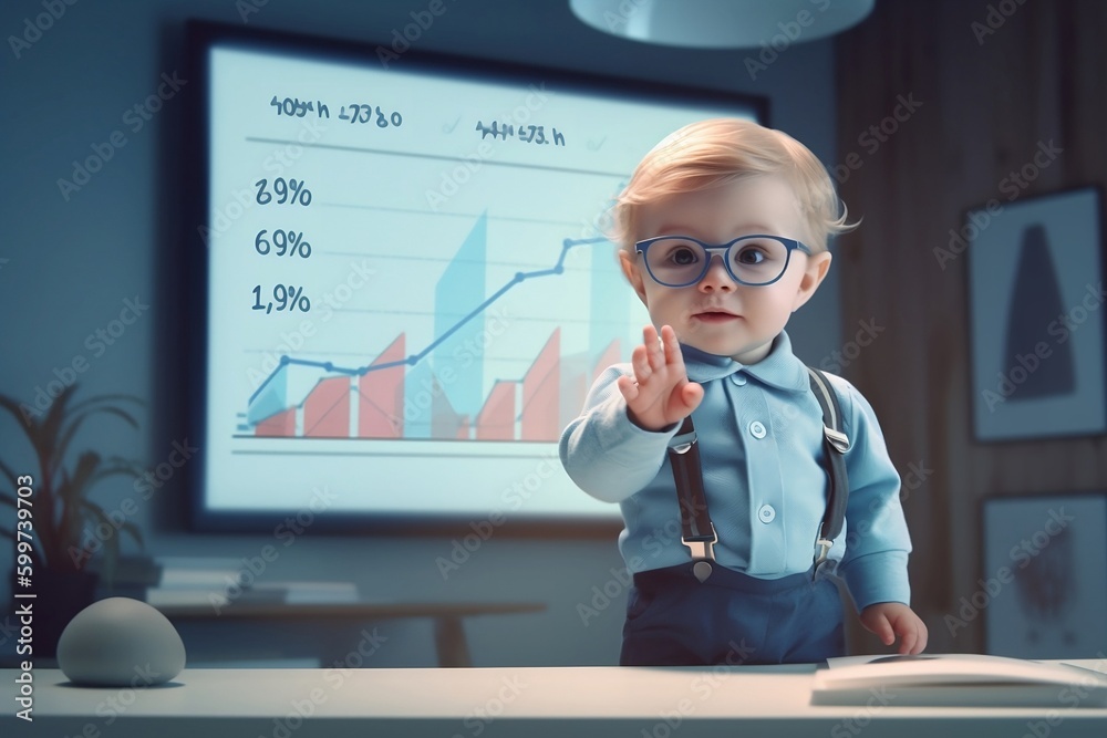 Baby giving a corporate presentation (AI generated) - powerpoint ...