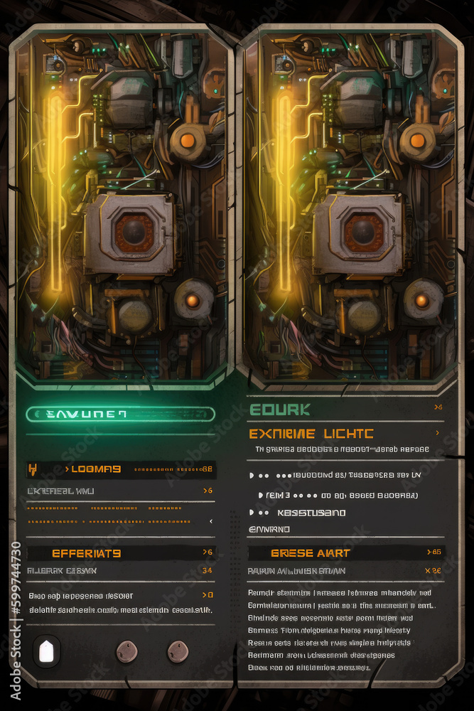 Cardback design for a cyberpunk trading card game, long symetric ...