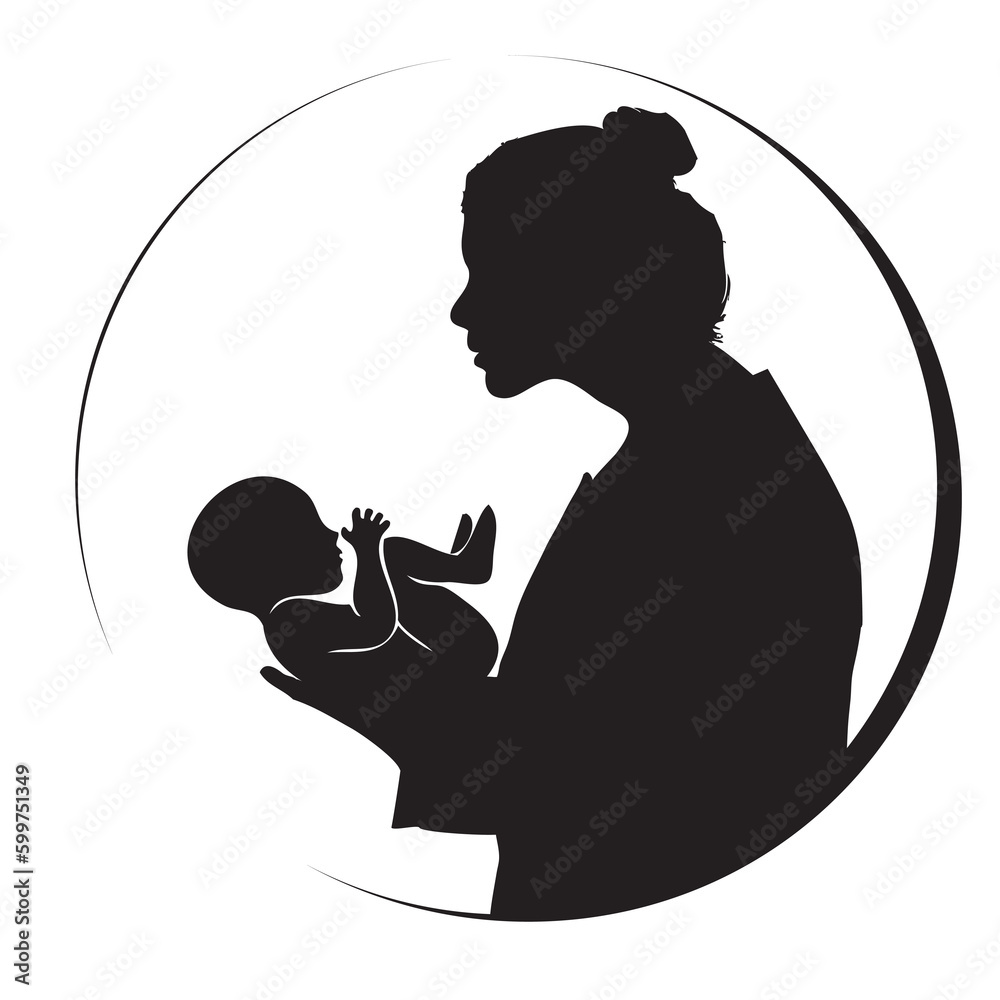 Symbol of a female midwife Stock Vector | Adobe Stock