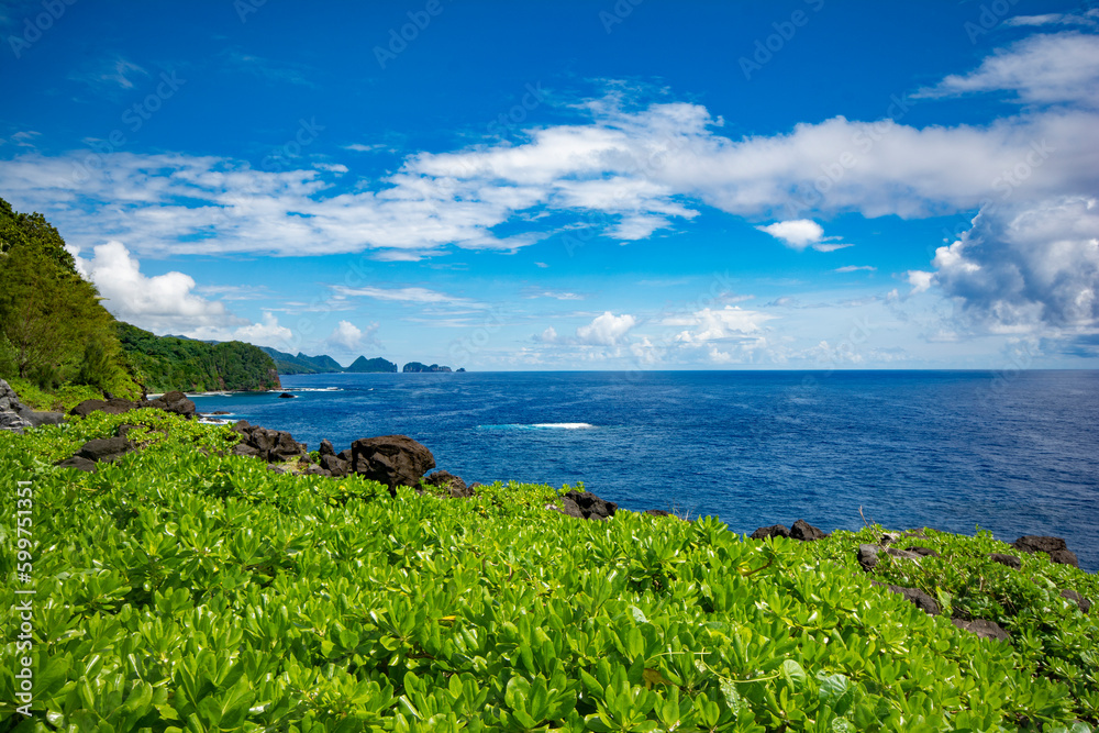 Ocean and green islands, view of Vai'ava Strait National Natural ...