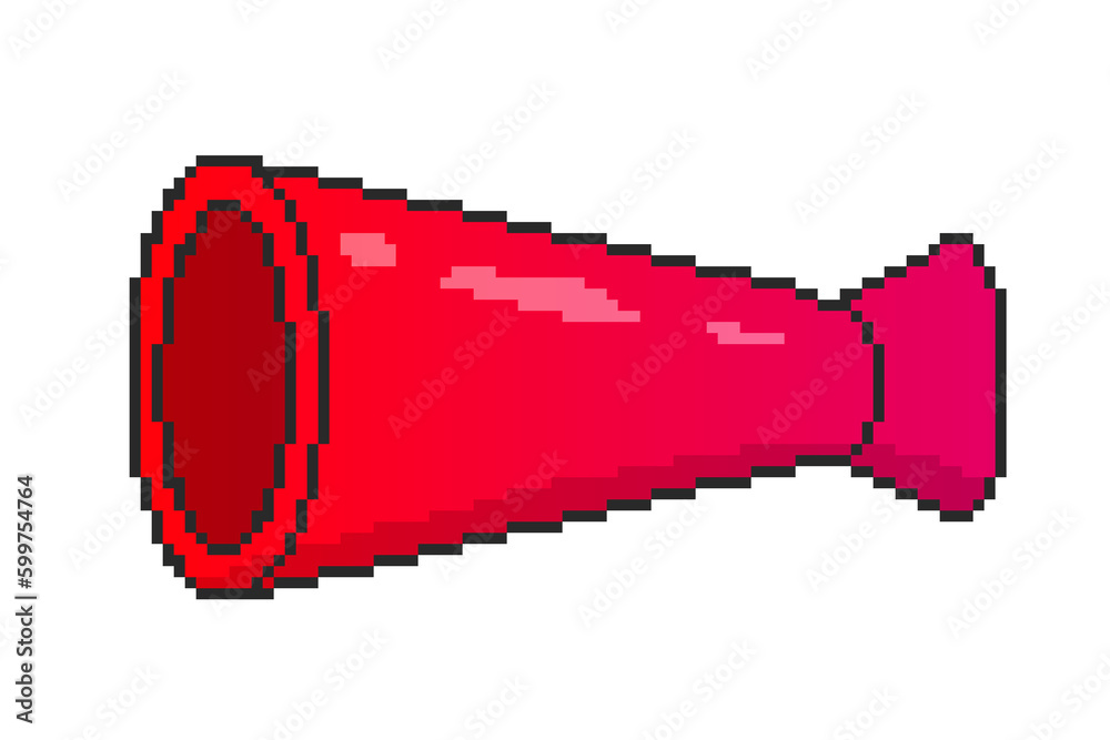 Red megaphone illustration of pixel art ilustração do Stock | Adobe Stock