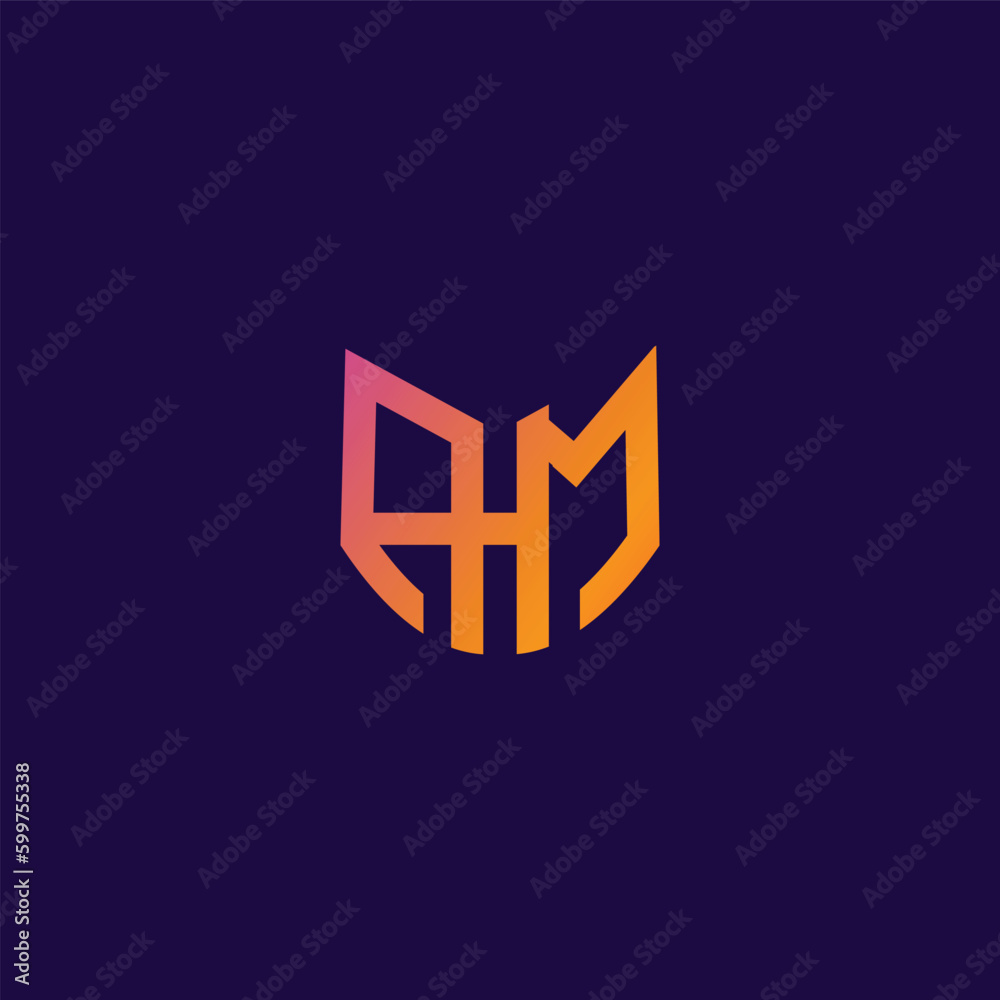 AHM letter design for logo and icon.AHM typography for technology ...