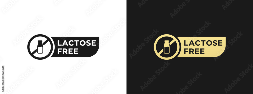 Lactose free label or Lactose free sign vector isolated in flat style ...