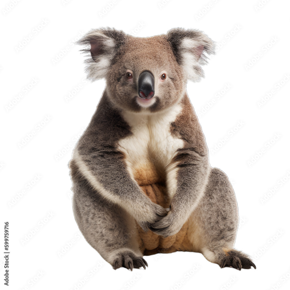 koala sitting isolated on transparent background cutout Stock ...