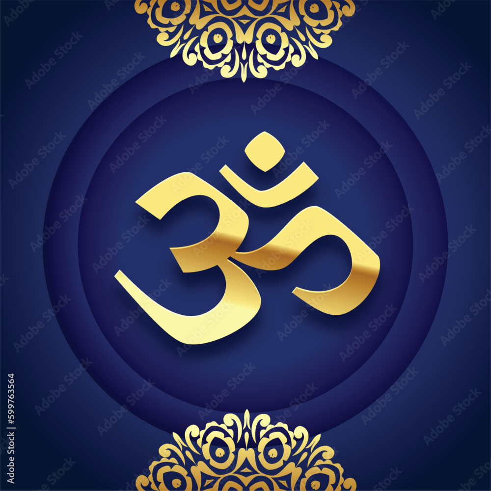 elegant and golden om symbol mythological significance of hinduism ...