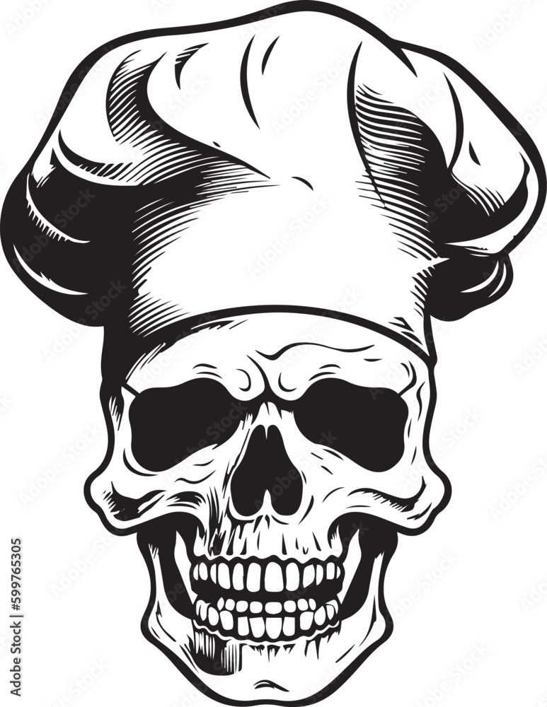 Chef skull vector illustration, SVG Stock Vector | Adobe Stock