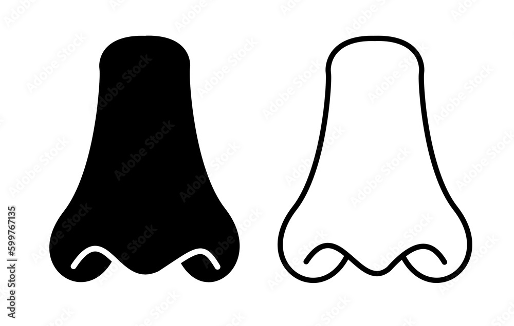 Realistic human nose on transparent background. Human nose icons set ...