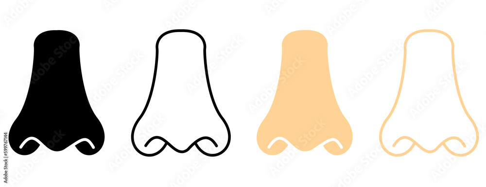 Human nose icons set for web and computer. Human nose wrb and computer ...