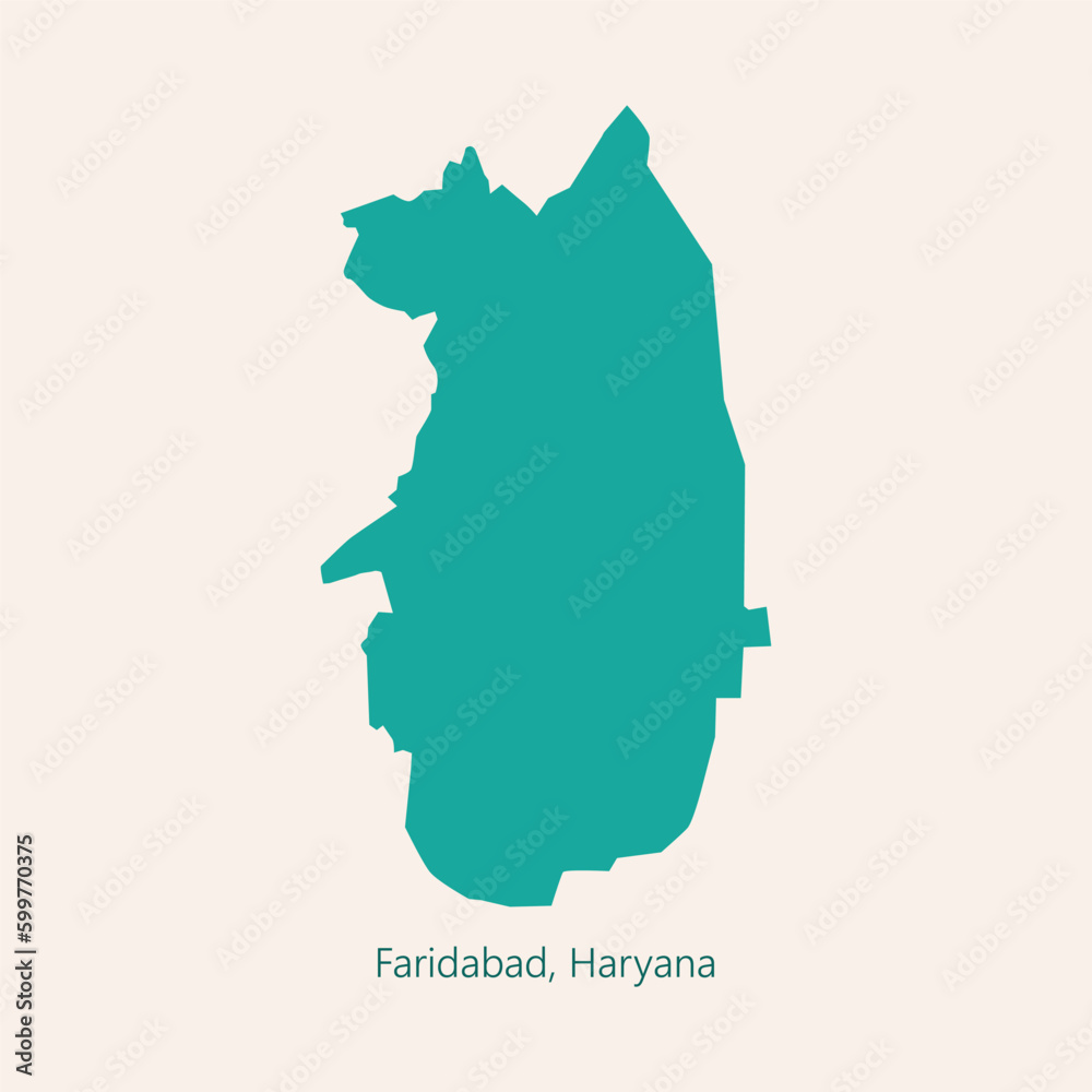 Map of Faridabad, Haryana - India vector, illustration on isolated ...