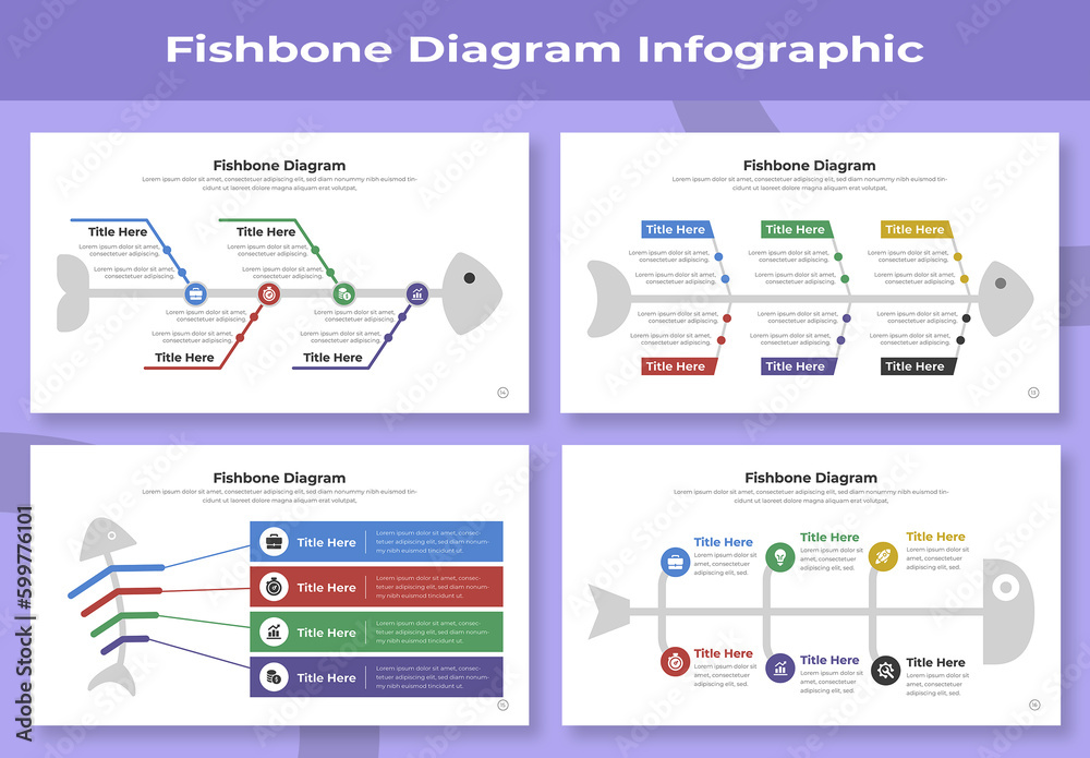 Fishbone Diagram Presentation Template Stock Template | Adobe Stock