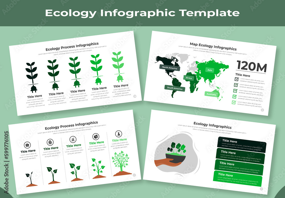 Ecology Presentation Layout with Nature Infographic Stock Template ...