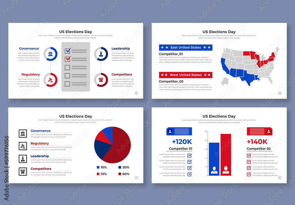 Us Elections Day Presentation Infographic Layout Stock Template | Adobe ...
