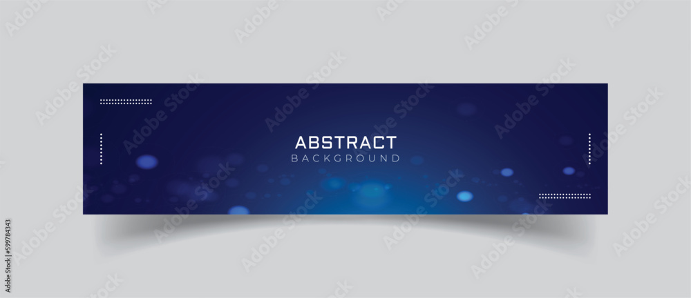 Linkedin banner with blue color technology abstract background Stock ...