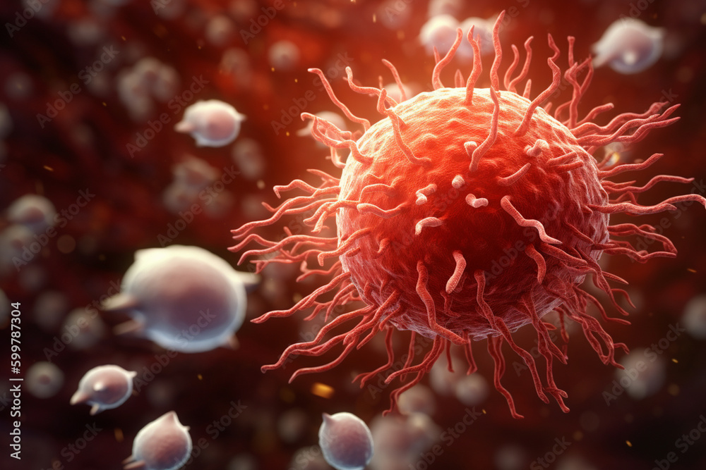 A digital illustration of a white blood cell attacking an invading ...