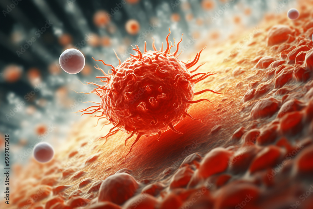A digital illustration of a white blood cell attacking an invading ...