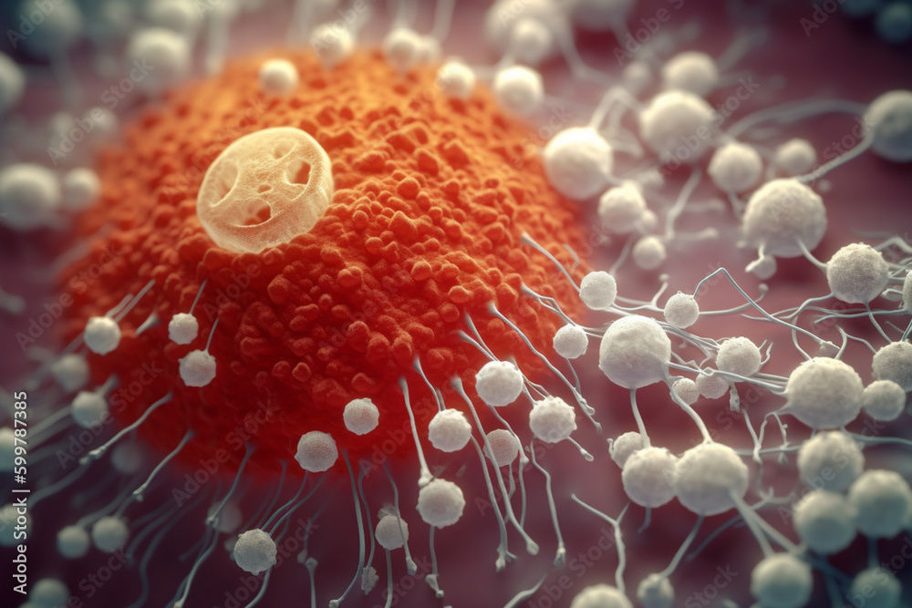 a neutrophil, a type of white blood cell, engulfing bacteria ...