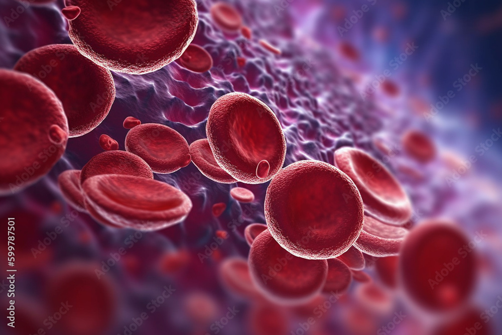 Photo & Art Print A blood smear, showing the different types of cells ...