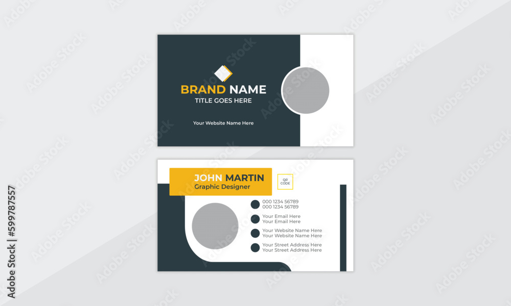 Double-sided business card, Portrait and landscape, Horizontal and ...