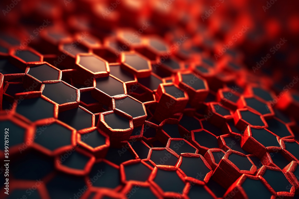 An illustration of blood cells in a hexagonal pattern, resembling a ...