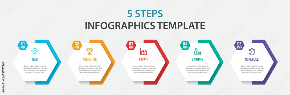 Vector Infographic design with icons and 5 options or steps ...
