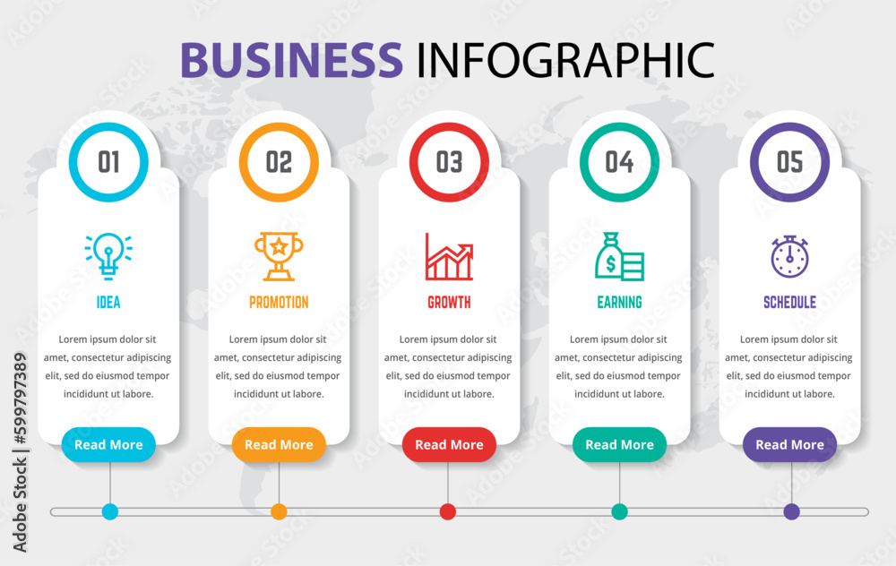 Vector Infographic design with icons and 5 options or steps ...