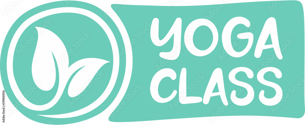 Yoga class label, Vector fitness club logo, Hand drawn tags and ...
