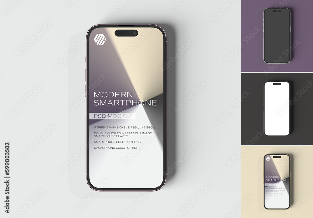 Smartphone Mockup with Editable Color Stock Template | Adobe Stock