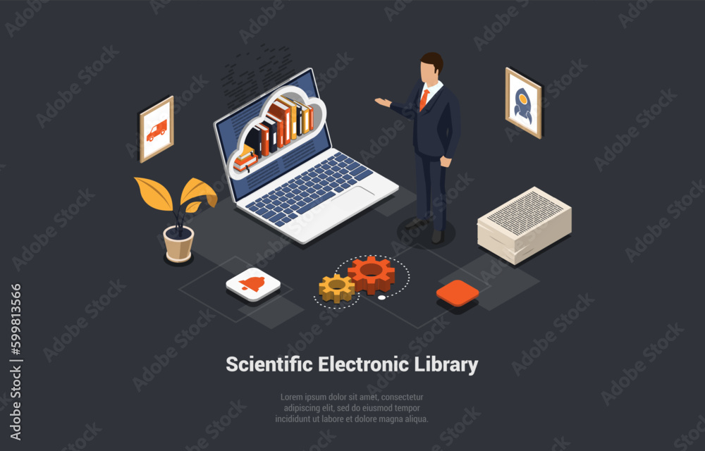 Self Education And Media Library. Male Character Search A Book In ...