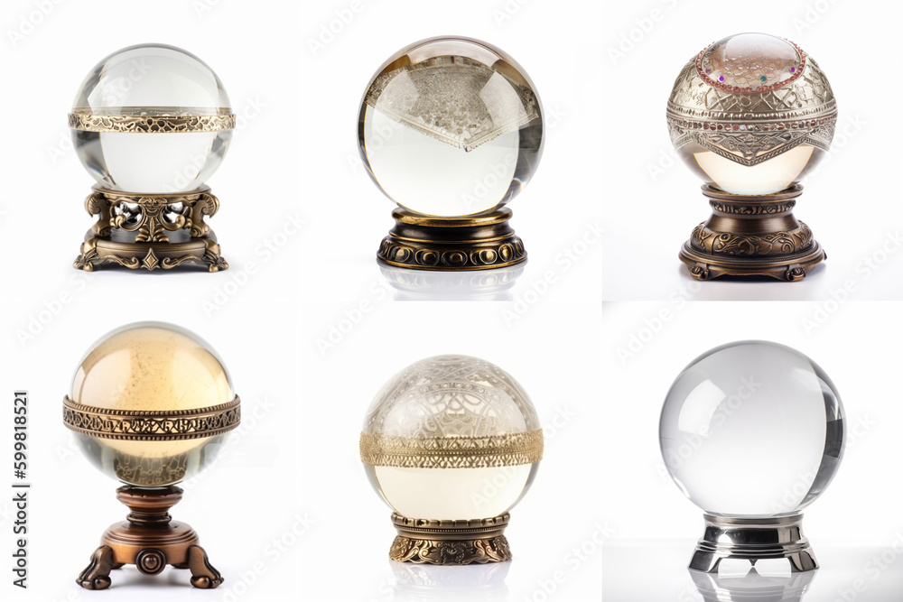 Mystical Crystal Balls Revealing the Future - Set of 6 Photo Art Pieces ...