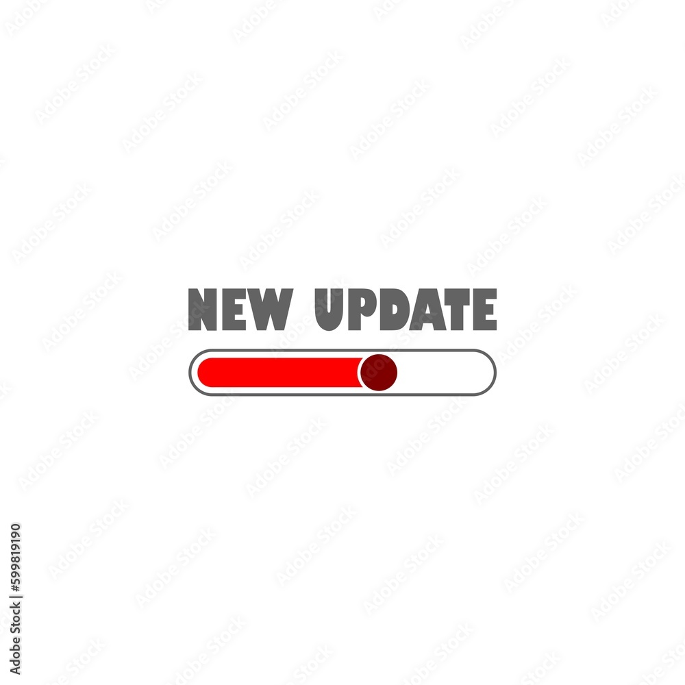 New update icon. Modern design new update text logo isolated on white ...