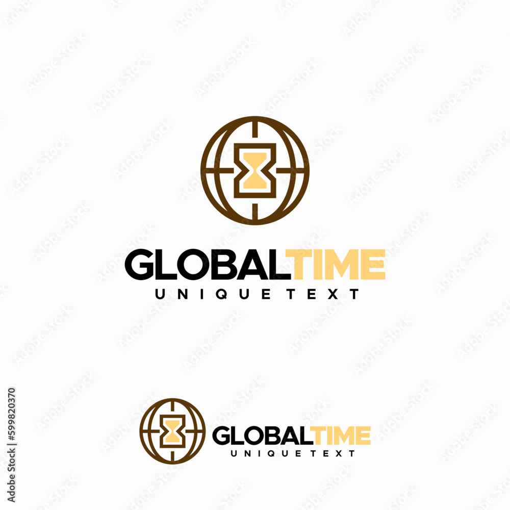 Global time logo vector design. World and timer logo designs template ...
